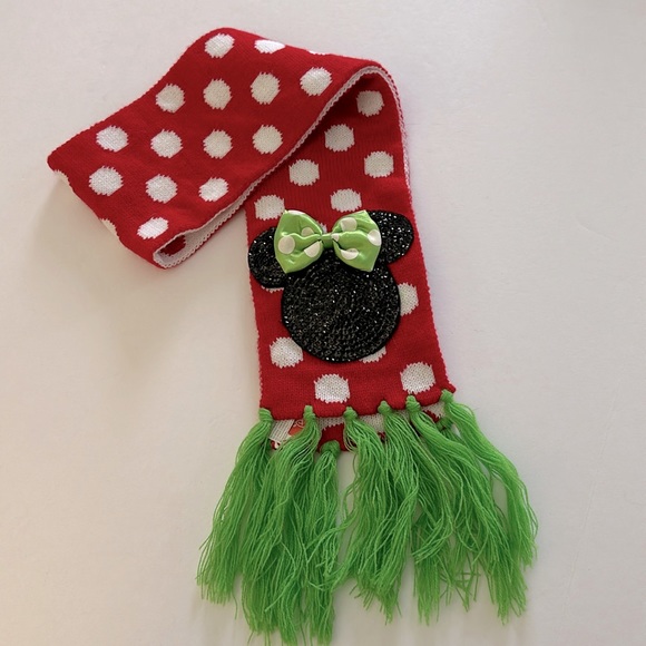 Disney | Accessories | Disney Girls Minnie Mouse Polka Dot Scarf With ...